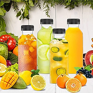 Goiio 3 Pcs 12 Ounce Plastic Juice Bottles, Clear Bulk Beverage Containers, for Smoothies, Juice Milk and Homemade Beverages