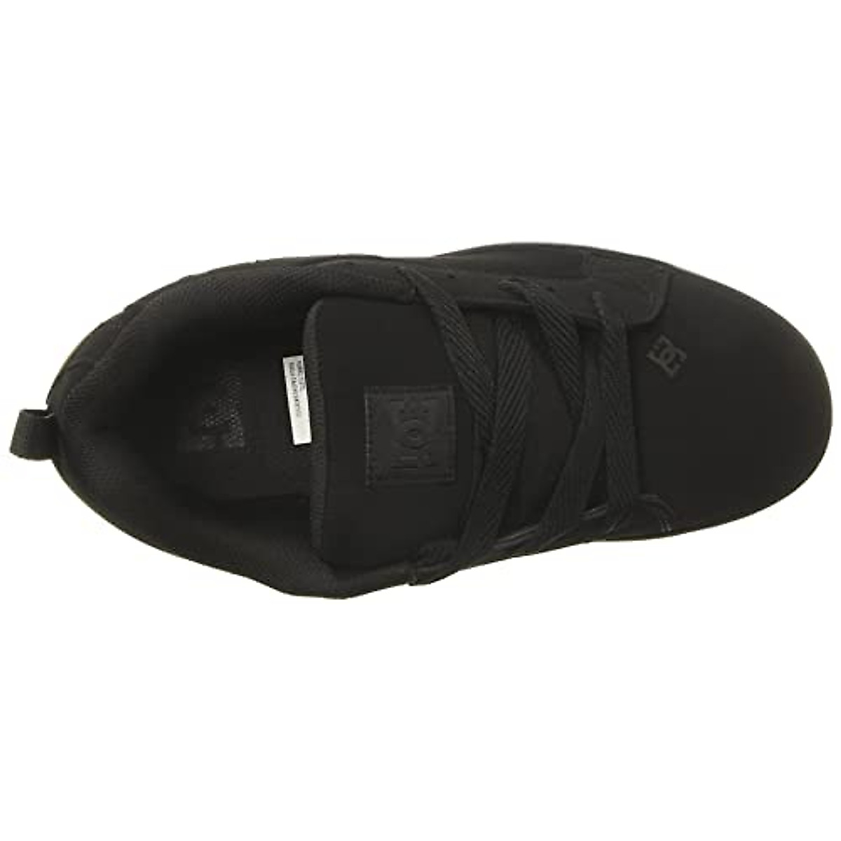 DC Men's Court Graffik Skate Shoe, Black/Black/Black, 12 M US