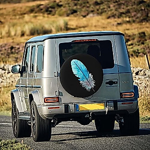 Blue Birds Feathers Painting,Funny Tire Cover Universal Fit Spare Tire Protector for Truck SUV Trailer Camper Rv
