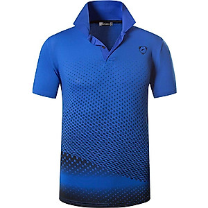 Sportides Men's Short Sleeve Sport Polo T-Shirts LSL195 Blue XXL