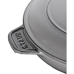 Staub 40509-578 Round Hot Plate, Gray, 7.9 inches (20 cm), Both Hands, Casting, Enamel, Shallow Type, Induction Compatible