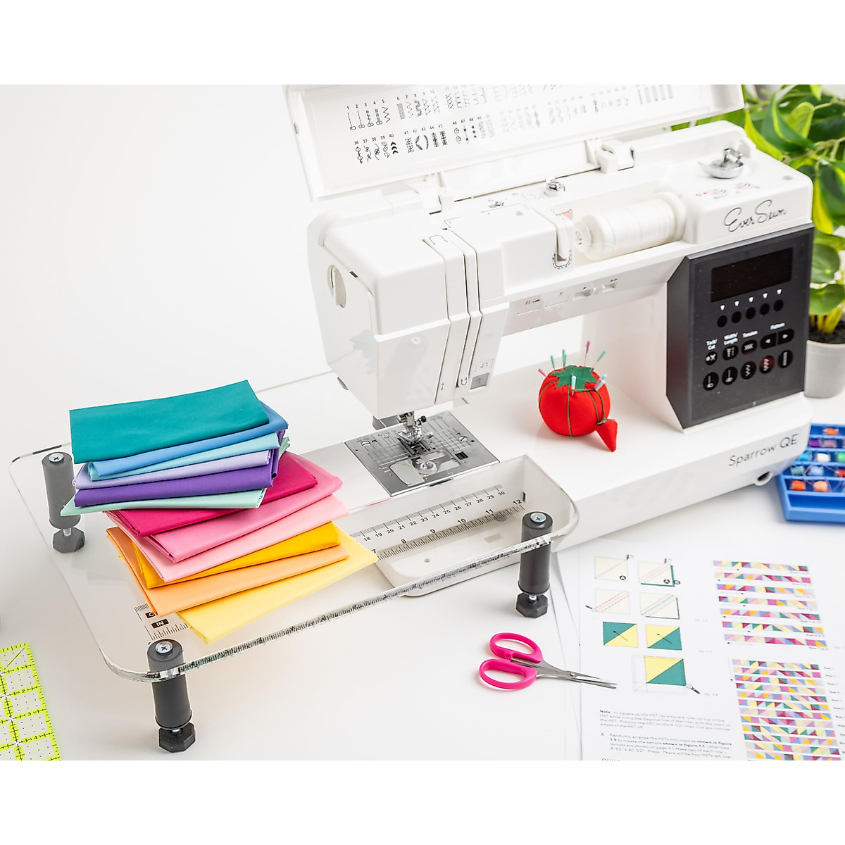 Connecting Threads Beginner Lap Throw Quilt Kit (40.5" x 56.5") - Half-Square Triangle Fun (Rainbow)