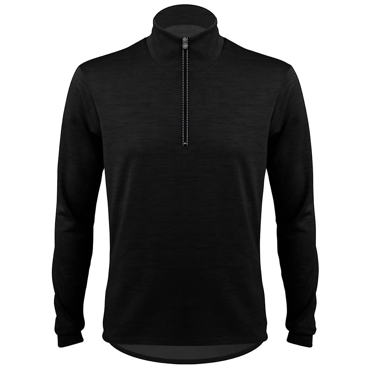 AERO|TECH|DESIGNS | Men's Long Sleeve Merino Wool Jersey | High Collar Performance Wool Blend Pullover | Medium | Black