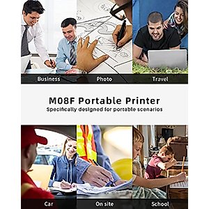 Phomemo Portable Printer Wireless for Travel, [New] M08F-Letter Bluetooth Mobile Printer Support 8.5" X 11" US Letter, No-Ink Thermal Compact Printer, Compatible with Android and iOS Phone & Laptop