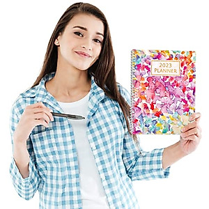 CRANBURY 2023 Planner Weekly Monthly (8.5x11", Watercolor), 2023 Large Planner Book, Big Agenda 8 1/2 x 11, 2023 Calendar Planner, Monthly Tabs, Bookmark, Notes, Stickers