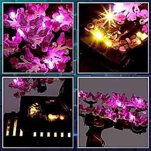 Vaodest LED Light for Lego Bonsai Tree 10281 Model,Design and Configuration Compatible with Model 10281 (LED Light Only, Not Building Block Kit) (Pink)