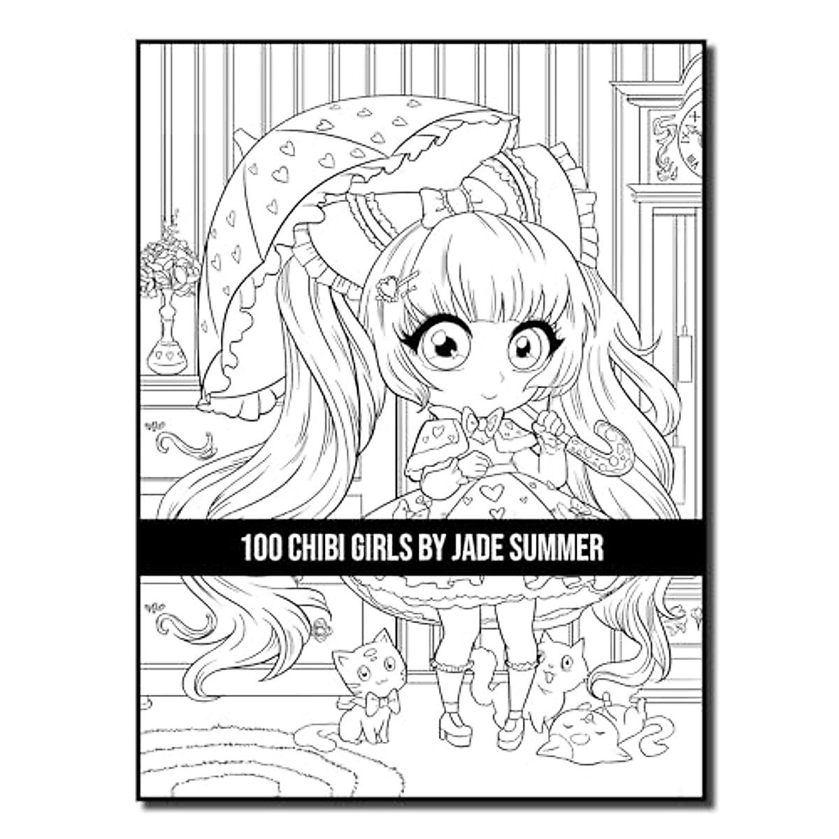 100 Chibi Girls: An Adult Coloring Book Collection with Cute Girls, Fantasy, Horror, Christmas, and More!