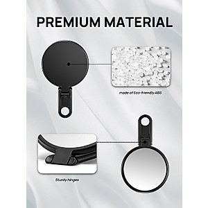 OMIRO Small Hand Mirror, 3 Inches Mini Hand Held Compact Folding Mirror for Men Women (Black,1 Pack)