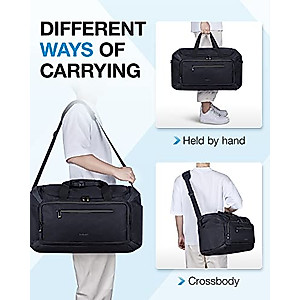 Travel Duffle Bag, BAGSMART 40L Gym Bag for Men with Shoe Bag, Carry On Weekender Overnight Bag with Multiple Pockets for Travel Essentials, Sports, Traveling(Black)