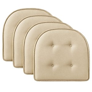 Basic Beyond Chair Cushions for Dining Chairs 6 Pack, Memory Foam Chair Cushion with Non Slip Backing, 17x16 inches Kitchen Chair Pads(Scuba Green)