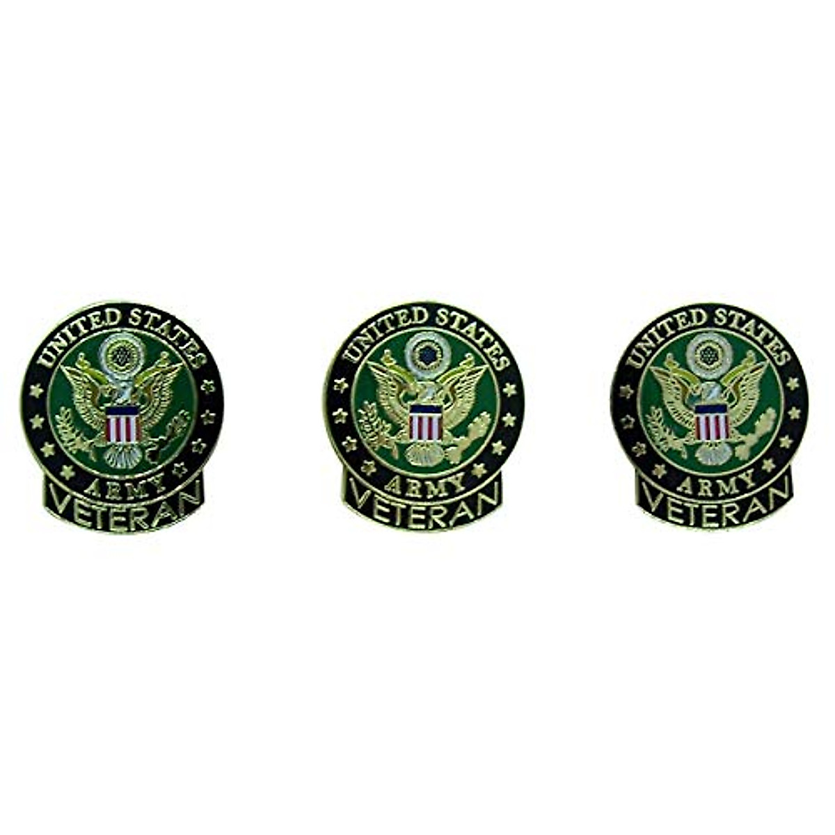 United States Army Veteran Lapel Pin, 1 Inch, Pack of 3