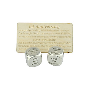 1 Year Anniversary Metal Date Night Dice - Create a Unique 1st Anniversary Date Night