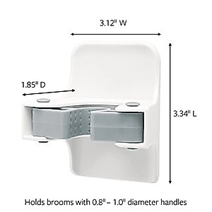 Command Broom and Mop Grippers Wall Hook & Small Wire Toggle Hooks, Damage Free Hanging Wall Hooks with Adhesive Strips, No Tools Wall Hooks