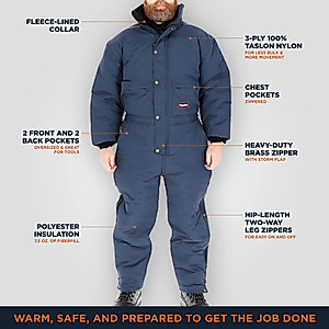 RefrigiWear ChillBreaker Insulated Coveralls, 0 F Comfort Rating, (Navy), (Large)
