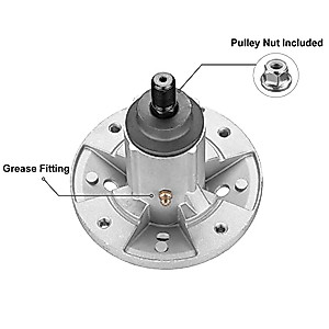 Spindle Fit for John Deere Mower - Spindle Assembly Fit for John Deere LA135 LA115 LA125 LA145 LA105 LA130 D140 D130 D105 D110 L110 X110 42" 48" Lawn Mower Tractor Deck, Replace GY20454 GY20962