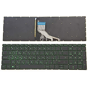 New Green Font English Backlit Laptop Keyboard (Without palmrest) for HP Pavilion Gaming 15-ec 15Z-EC000 15-EC0001CA 15-EC0003CA 15-EC0010NR 15-EC0013DX 15-EC0095NR 15-EC0751MS Light Backlight