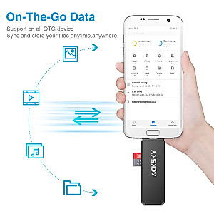 SD Card Reader, Acksky 2 in 1 Micro USB Memory Card Reader, Micro SD Card Adapter OTG for Computer, PC, Android, Laptop, Camera, Mac, Supports SD/Micro SD/Mini SD/TF/SDHC/SDXC/MMC/Micro SDHC