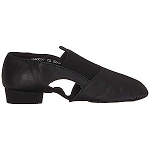 Leo Women's Jazz Sandal Dance Shoe, Black, 9 Medium US