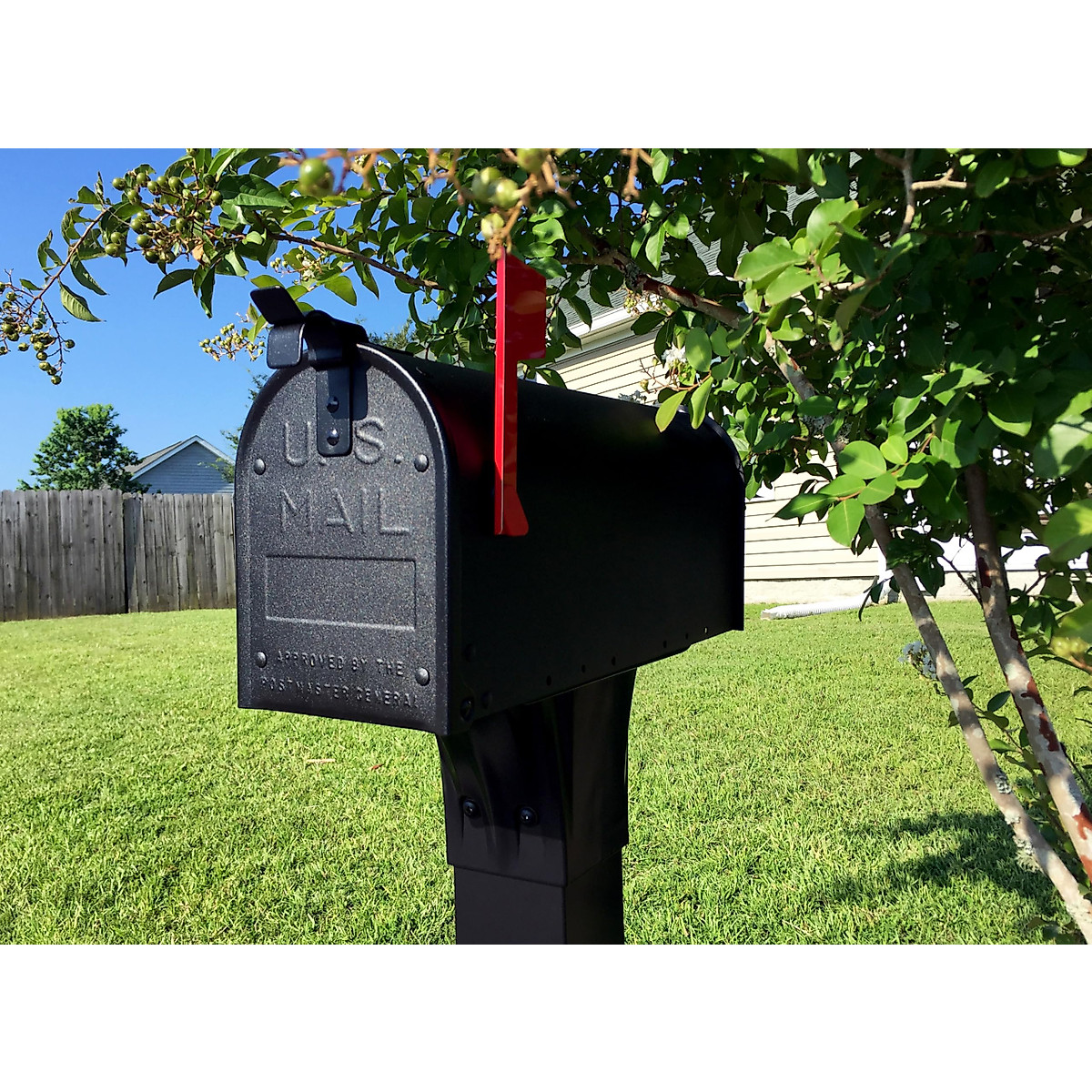 Architectural Mailboxes Admiral Aluminum Post Mount Mailbox, Compatibility Code A, ADM11BAM, Textured Black, Medium Capacity