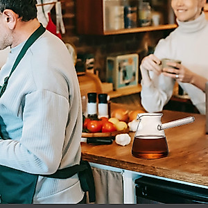 Zerodeko Classics Turkish Coffee Pot Borosilicate Glass Stovetop Tea Maker Jazzva Cezve Briki Heat Resistant Milk Warmer Hot Chocolate Maker 450ml