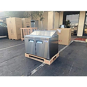 Commercial Refrigerated Sandwich Prep Table 2-door 48" NSF Stainless Steel 115v Size 48" Width Temp 33F-41F XSP-48