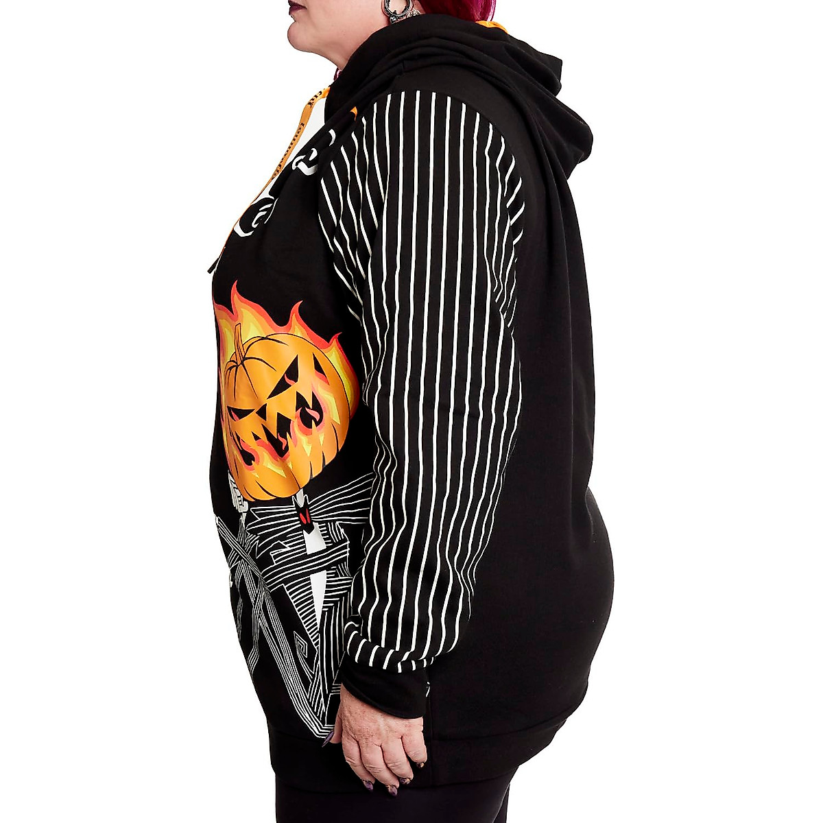 Loungefly Apparel Disney Nightmare Before Christmas Pumpkin King Hoodie, Medium Black
