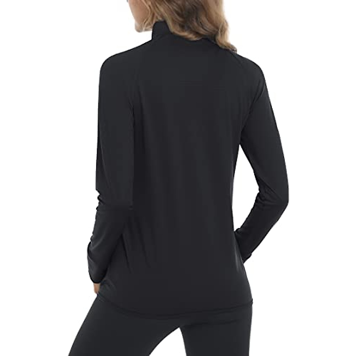 MAGCOMSEN Women's UPF 50+ Lightweight Athletic Jacket Sun Protection Full Zip Long Sleeve Shirts Hiking Outdoor Pockets Black XL