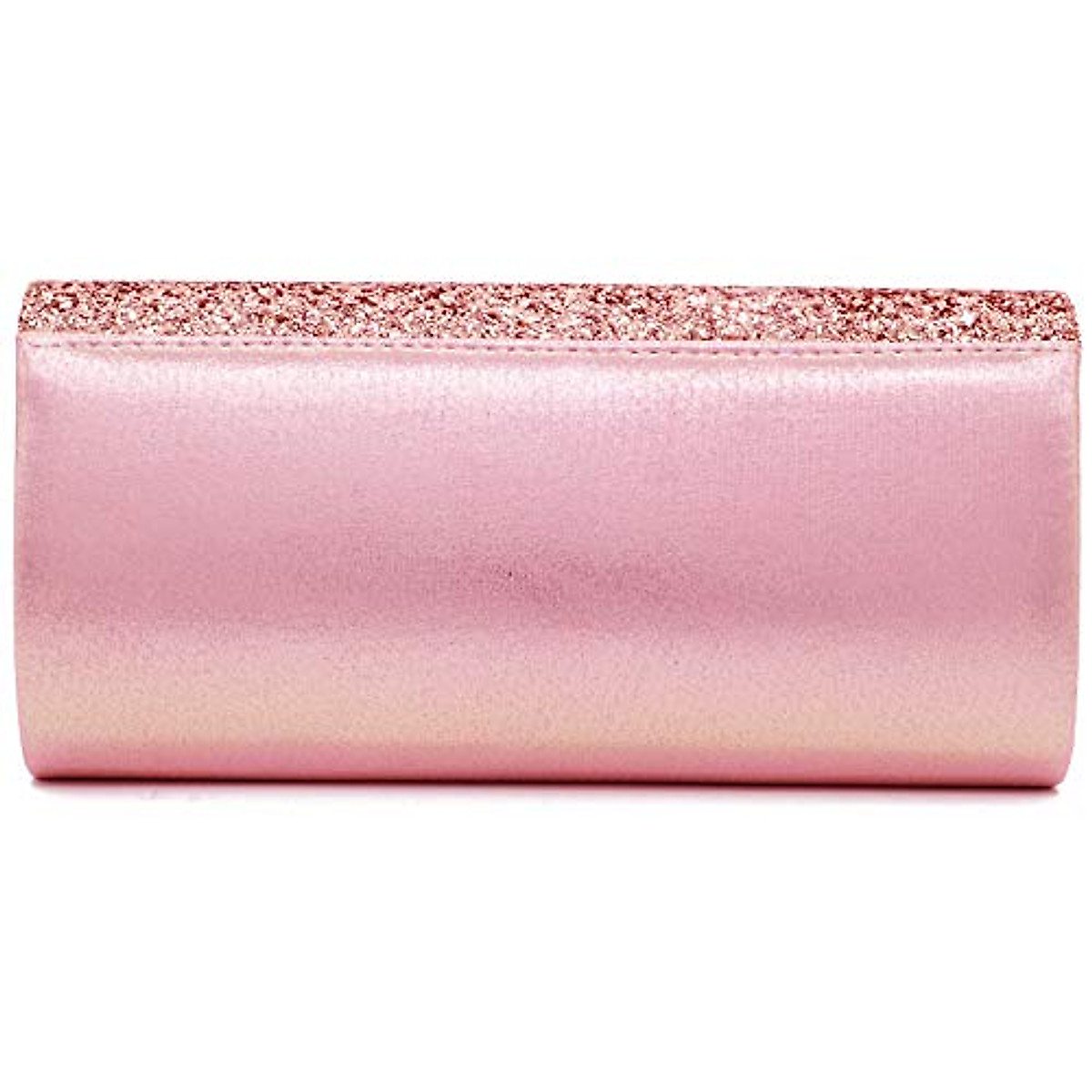 ZIUMUDY Sparkly Glitter Evening Envelop Clutches Shoulder Chain Bags Bridal Wedding Clutch Purse Wallet (Pink)