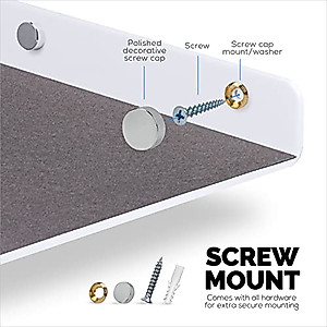 BRAINWAVZ 2-Pack 10” Corner Floating Shelf for Speakers, Books, Decor, Plants, Cameras, Photos, Kitchen, Bathroom, Routers & More Universal Small Holder Acrylic Wall Shelves (White)