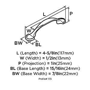 Amerock | Cabinet Pull | Satin Nickel | 3 inch (76 mm) Center to Center | Everyday Heritage | 1 Pack | Drawer Pull | Drawer Handle | Cabinet Hardware