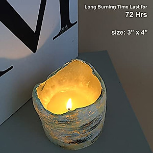 MOZEAL Hand-poured Unscented Candle,Dripless Pillar Candle set of 3,Includes 4", 5" and 6",approx 300 hours Burn Time,Rustic Country Style,for Wedding,Dinner,Christmas,Restaurants and Home decor,Birch