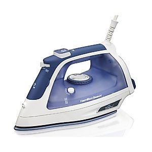 Hamilton Beach Steam Iron with 3-Way Auto Shutoff & Durathon Soleplate (19800),Blue and White,Full Size