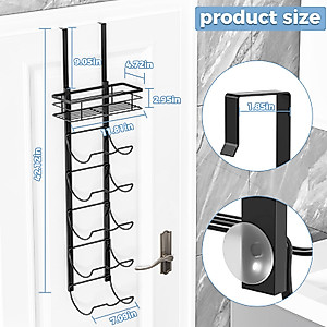 Xstydes 6-Tier Over The Door Towel Rack,Towel Racks for Bathroom, Metal Towel Holder with Storage Basket,Towel Storage for Small Bathroom,Towel Rack for Rolled Towels,Black
