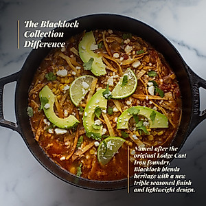 Lodge Blacklock 4 Quart Deep Skillet with Lid - Durable & Lightweight Cast Iron Cookware - Nonstick & Cast Iron Skillet