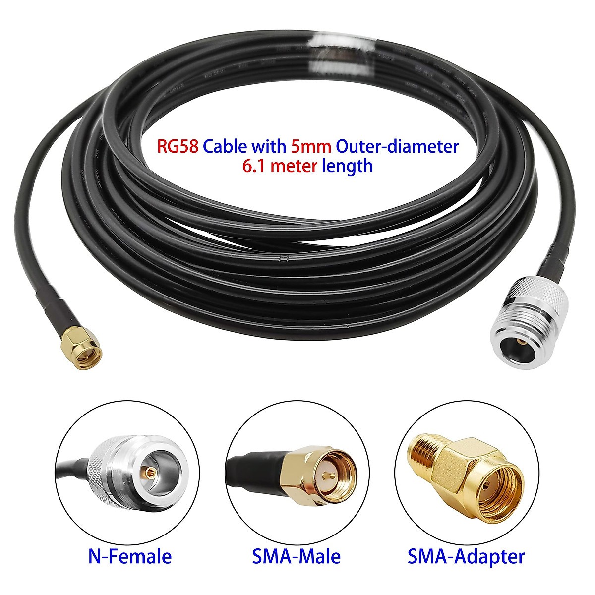 LoRa Antenna 12dBi for RAK HNT Bobcat Helium Hotspot Miner + 20ft N-Female to SMA-Male Extension Cable