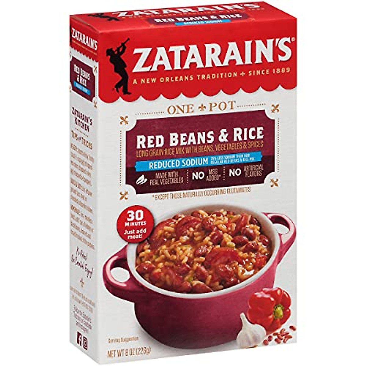 Zatarain's Reduced Sodium Red Beans & Rice, 8 Oz (Pack Of 12)