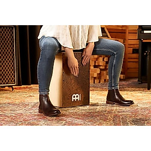 Meinl Percussion Snarecraft Cajon Box Drum with Internal Snares and Bass Tone for Acoustic Music — Made in Europe — Play with Your Hands, Baltic Birch, 2-Year Warranty, Burl Wood (SC80BW)