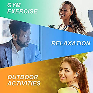 Donerton Wireless Earbud, Bluetooth 5.1 Sport Headphones with Charging Case, 10Hours Single Playtime Earhooks Headset, Wireless Earphone 6D Stereo HiFi Sound Noise Cancelling for Working/Travel/Gym