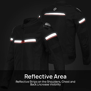 ILM Mesh Motorcycle Riding Jacket CE Armored Alloy Shoulder Pads Breathable for Men Women Model BJK01(Black, Large)