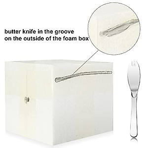 Yangbaga Butter Crock Storage,Porcelain Butter keeper with Silicone Magnet Collar & Butter Knife -Keep Butter Fresh & Soften for Restaurant、Kitchen and Dining Blue