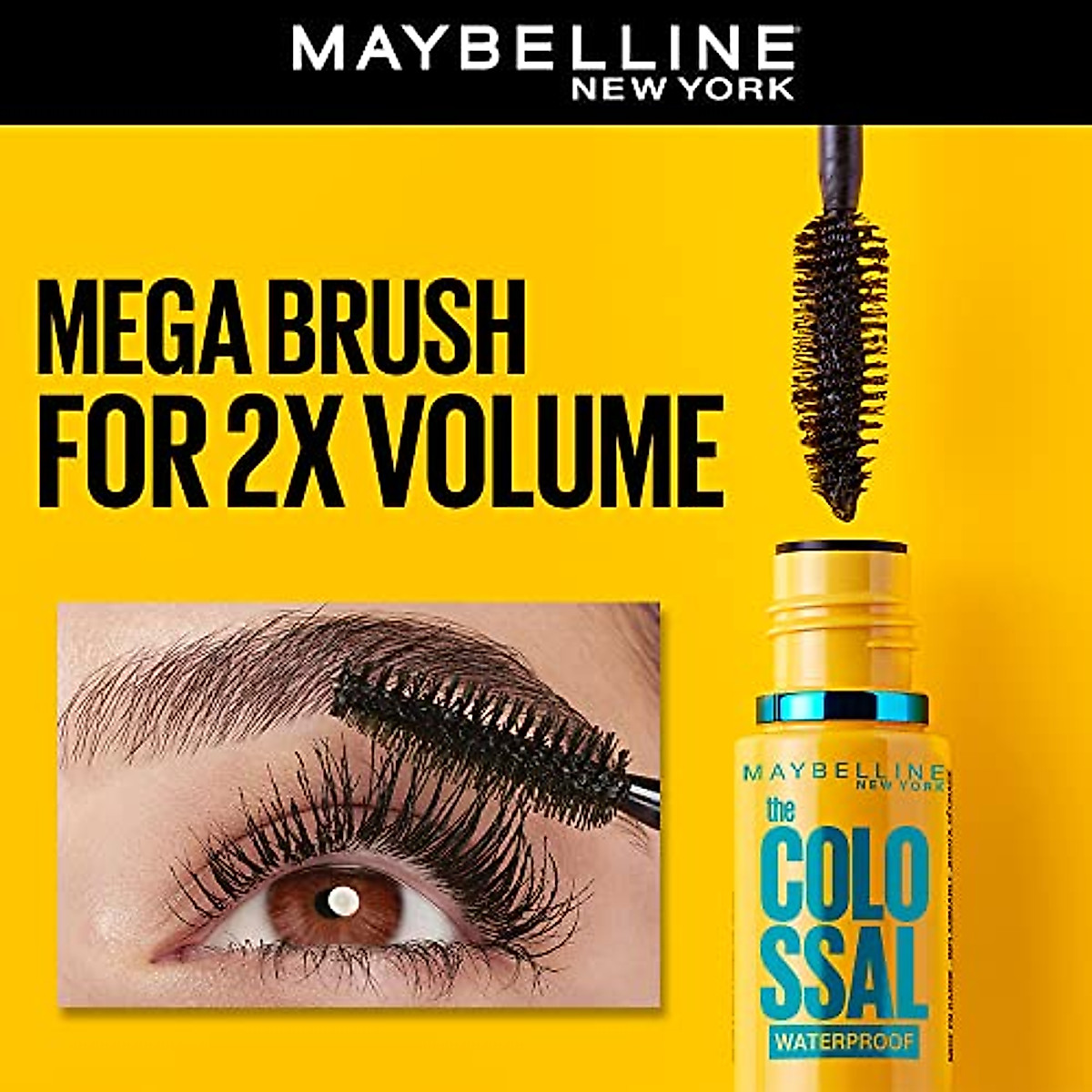Maybelline New York Volum' Express The Colossal Big Shot Waterproof Mascara, Very Black, 0.32 fl. oz., 1 Count (Pack of 1), (I0097470)