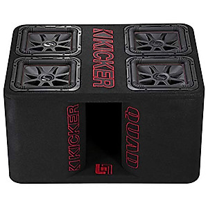 Kicker Bundle Compatible with Universal Vehicle 47QL7R12 12" Quad L7R 4800W Sub Box with HA-A1500.1 Amplifier and HA-AK0 1/0Ga Amp Install Kit