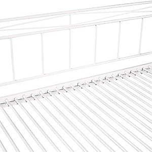 Polibi Twin Size Metal Daybed with Trundle, Extendable Day Bed Frame for Living Room Bedroom, No Spring Box Required, White