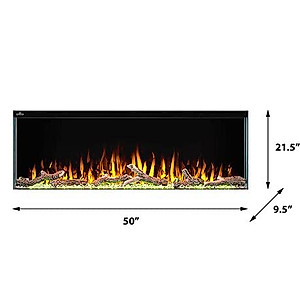 Napoleon Trivista 50 inch Wall Mount Electric Fireplace - Black, NEFB50H-3SV