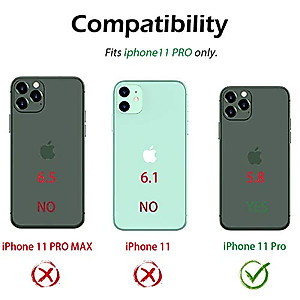 Dexnor iPhone 11 Pro Case with Screen Protector Clear Rugged Full Body Protective Shockproof Hard Back Defender Dual Layer Heavy Duty Bumper Cover Case for iPhone 11 Pro 5.8" - Green