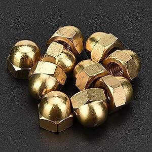 acorn dome head hex nuts,threaded dome cap nuts, Hex Acorn Cap Nut Decorative Round Head Cover Dome Nuts Kit Dome Head Cap Hex Nuts Set Fasteners for Machinery, Furniture, Vehicles, Etc(M5(20PCS)) ( C