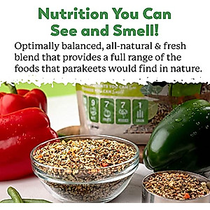 Dr. Harvey's Our Best Parakeet Food, Wholesome Seeds, Nuts, Fruits, and Vegetables Bird Feed for Budgies and Parakeets