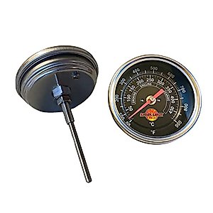 Black Face BBQ Grill Thermometer 50F-900F High Temp Range Heavy Duty Premium Quality Smoker Thermo 2 Inch or 3" with M8 or 1/2 NPT Thread
