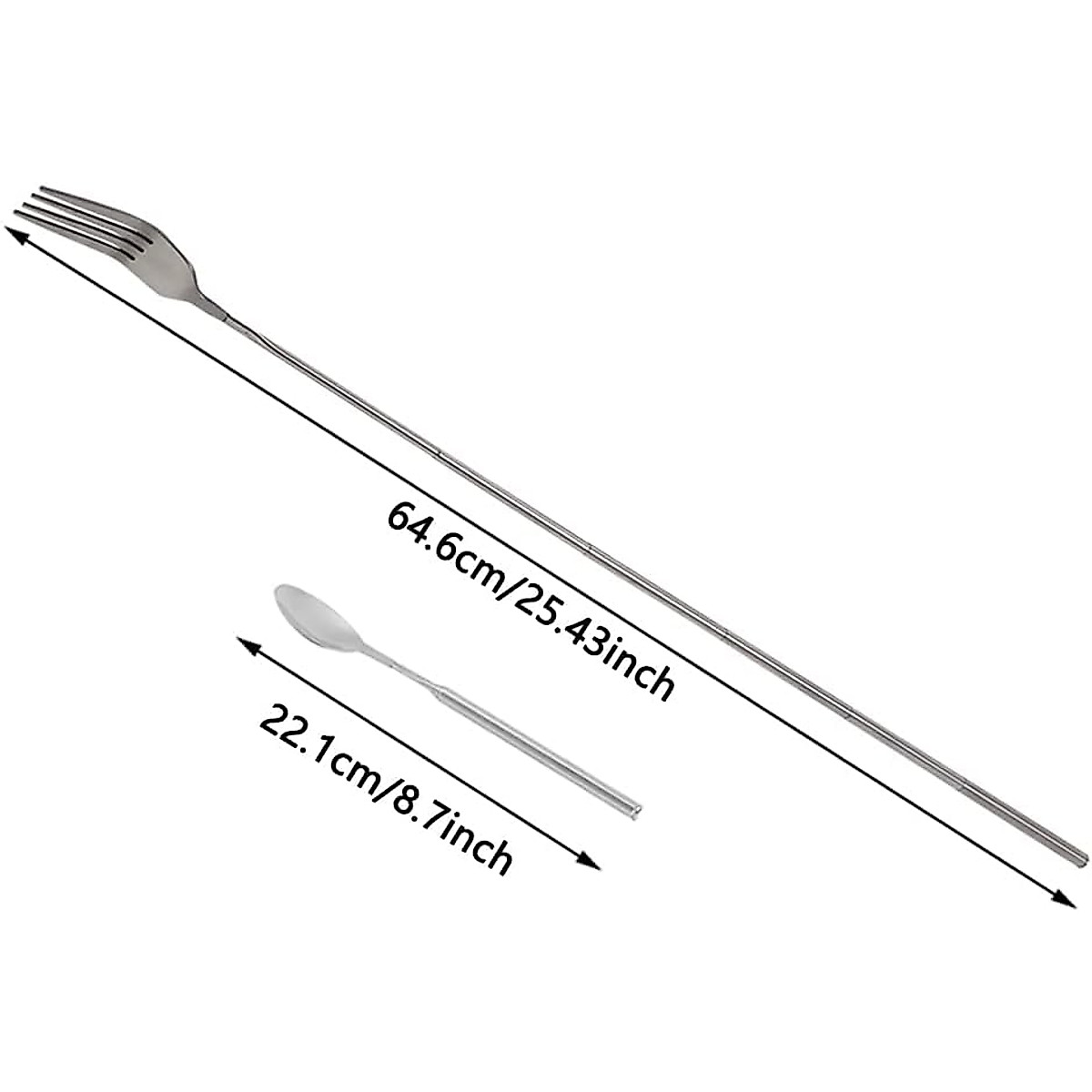 Spoon, telescopic spoon, telescopic spoon, stainless steel telescopic barbecue tableware supplies