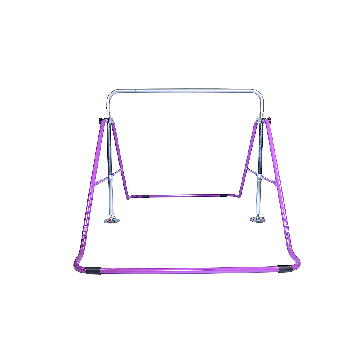 5 Star TD Gymnastics Bar Horizontal Kip Bar w 2x6 Tri Fold Mat Junior Training Adjustable Height Jungle Gym Children Training Monkey Bars Climbing Tower Playground Balance Bar Gymnasts (Purple)